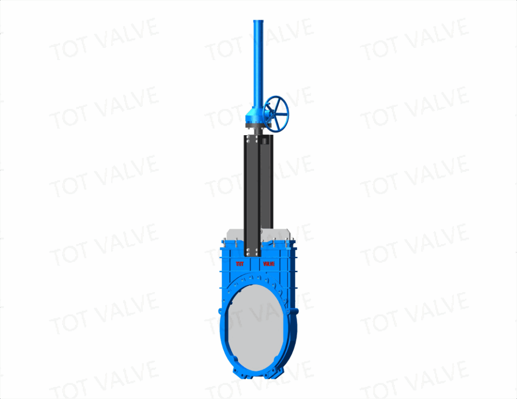 DN1000 Bi-Directional Rising Stem Wafer Manual Handwheel Knife Gate ...